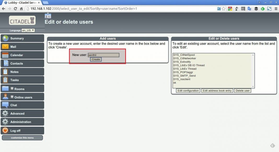 Install Citadel Groupware in Linux